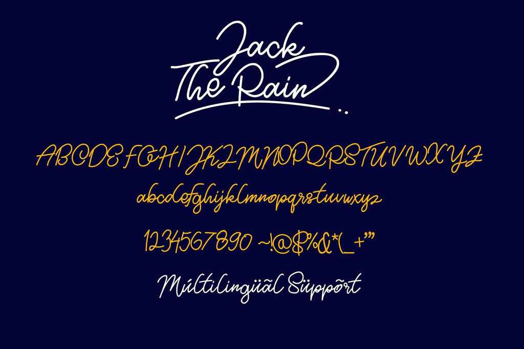 Jack The Rain - Monoline Script Handwritten Font - So Fontsy