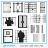 Jail Cell Doors Vector, Jail svg, prison svg, lockup Vector, Prison ...
