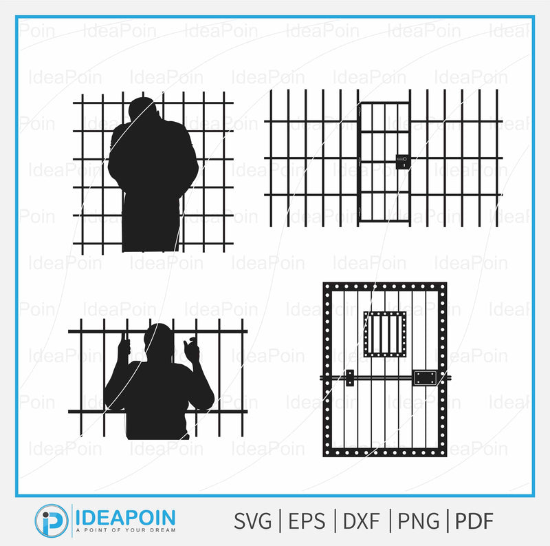 Jail Cell Doors Vector, Jail svg, prison svg, lockup Vector, Prison ...