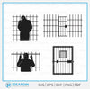 Jail Cell Doors Vector, Jail svg, prison svg, lockup Vector, Prison ...