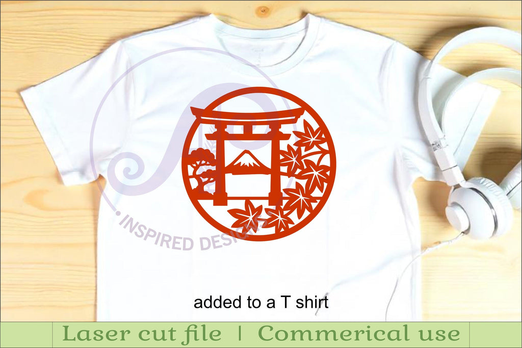 Japanese Torii gate wall art sign, SVG file - So Fontsy