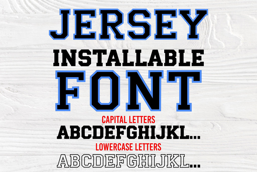 Jersey Outline Font, Varsity Font svg, otf, ttf, Sport Font - So Fontsy