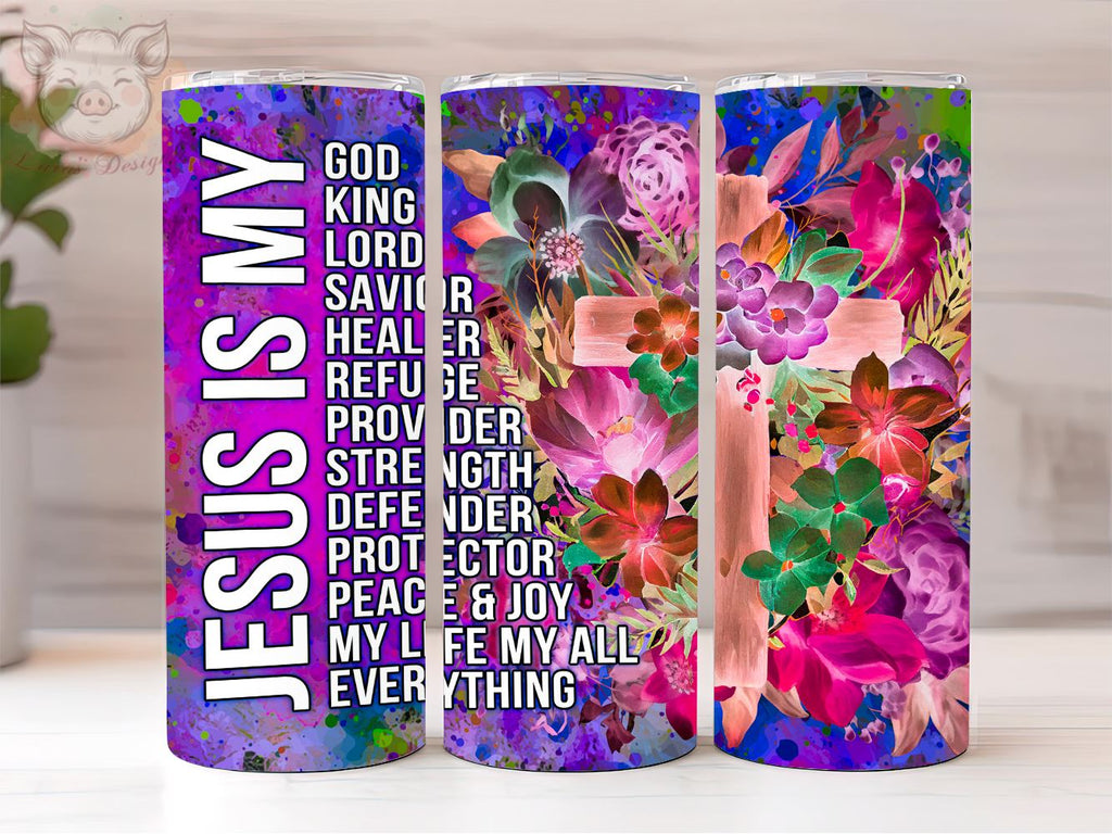 Jesus 20oz Tumbler Png, Straight & Tapered Tumbler Png, Christian Cross ...