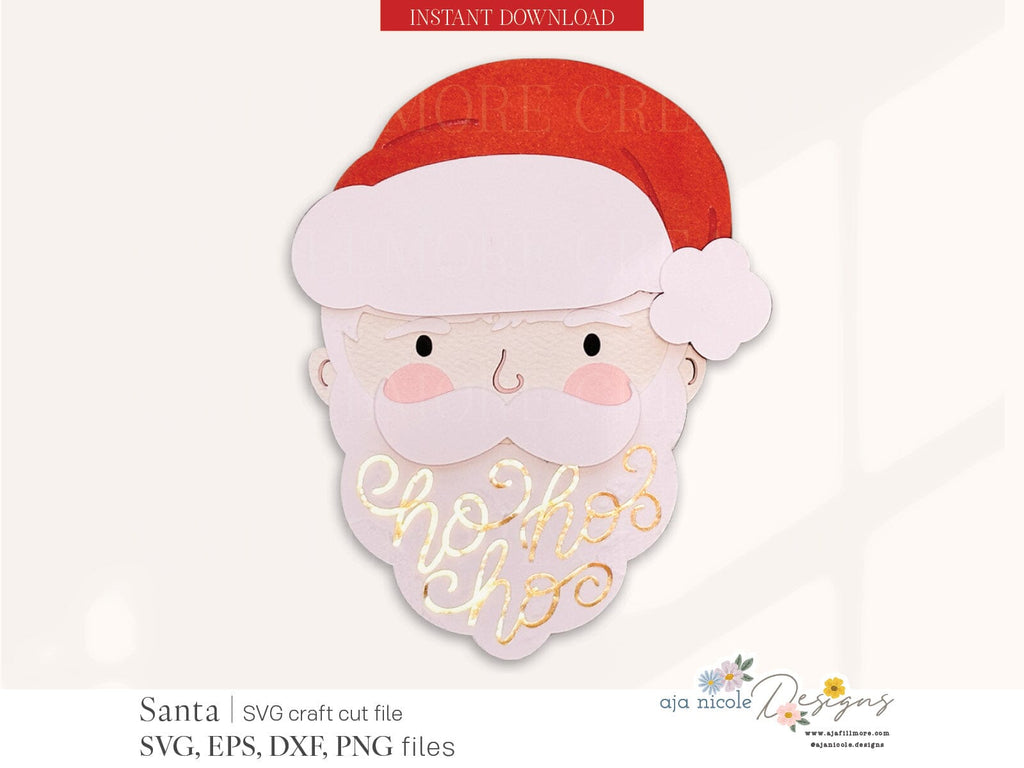 Jolly Layered Santa SVG - So Fontsy