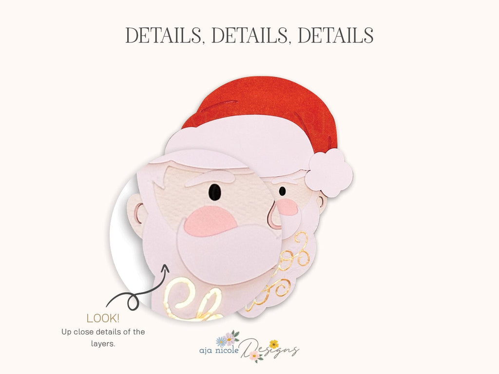 Jolly Layered Santa SVG - So Fontsy