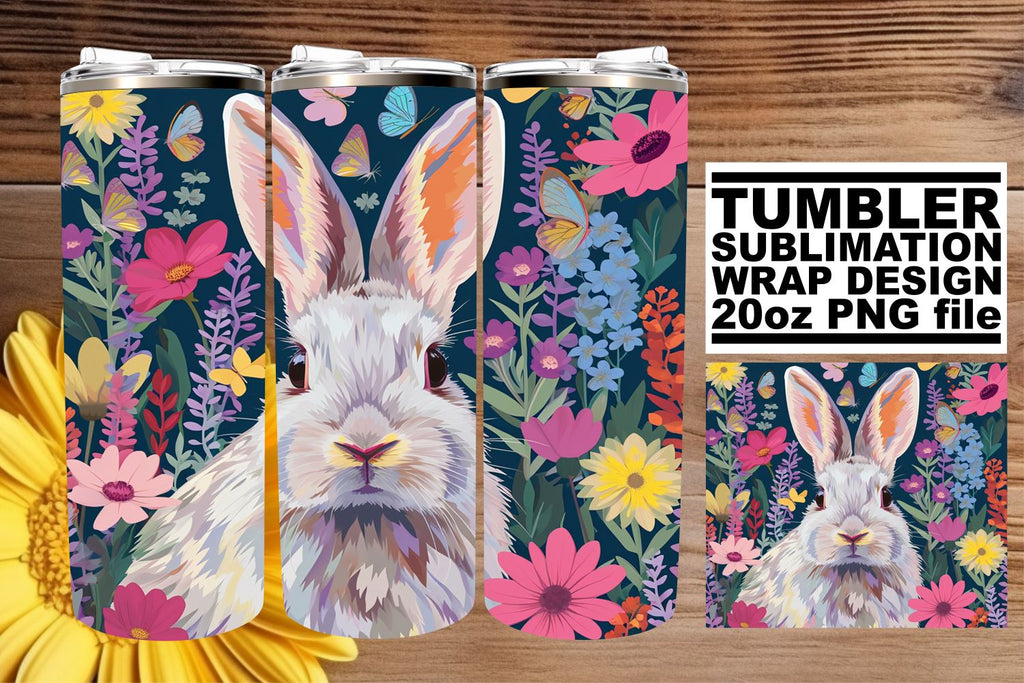 Joyful Spring Bunny-themed Tumblers - So Fontsy