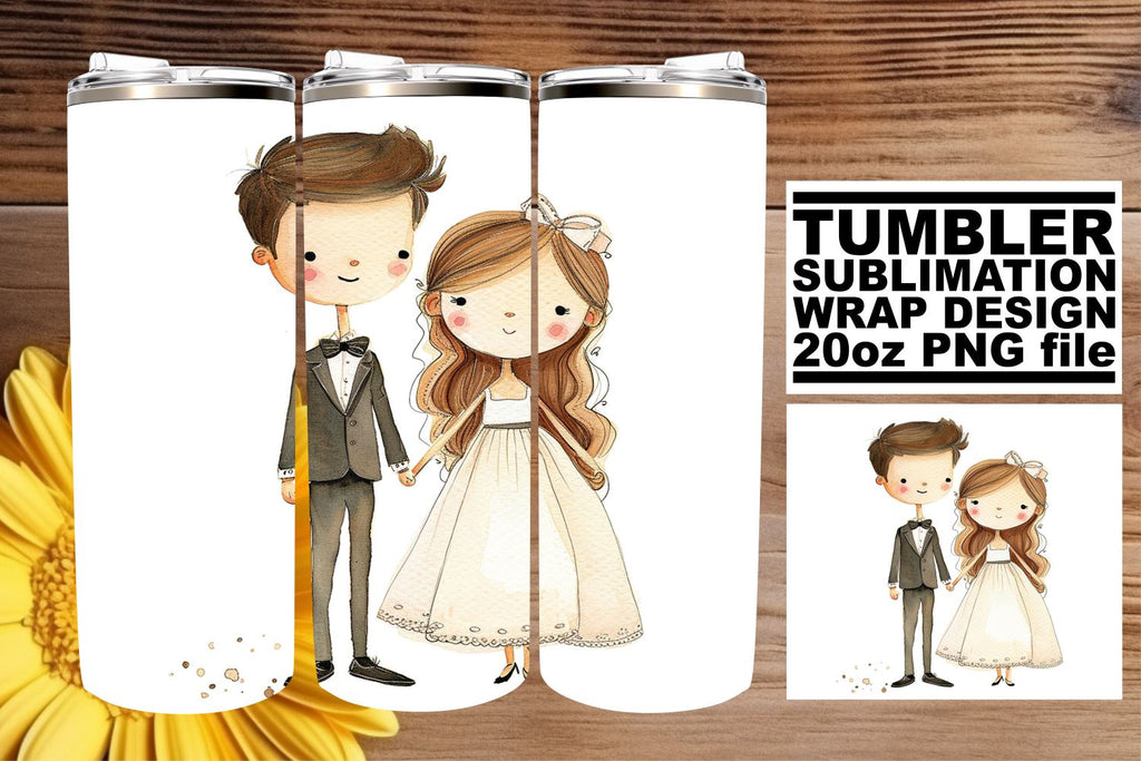 Joyful Watercolor Wedding Tumbler Wrap: Endless Love 20oz - So Fontsy