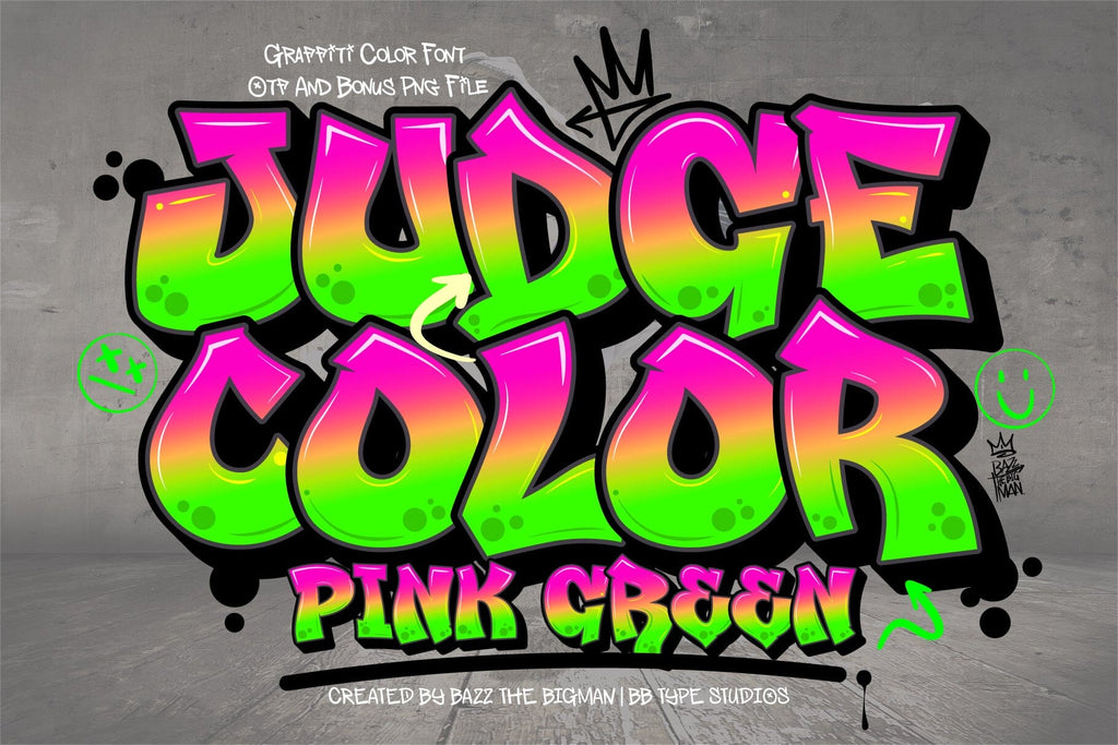 Judge Color Font-Pink Green - So Fontsy