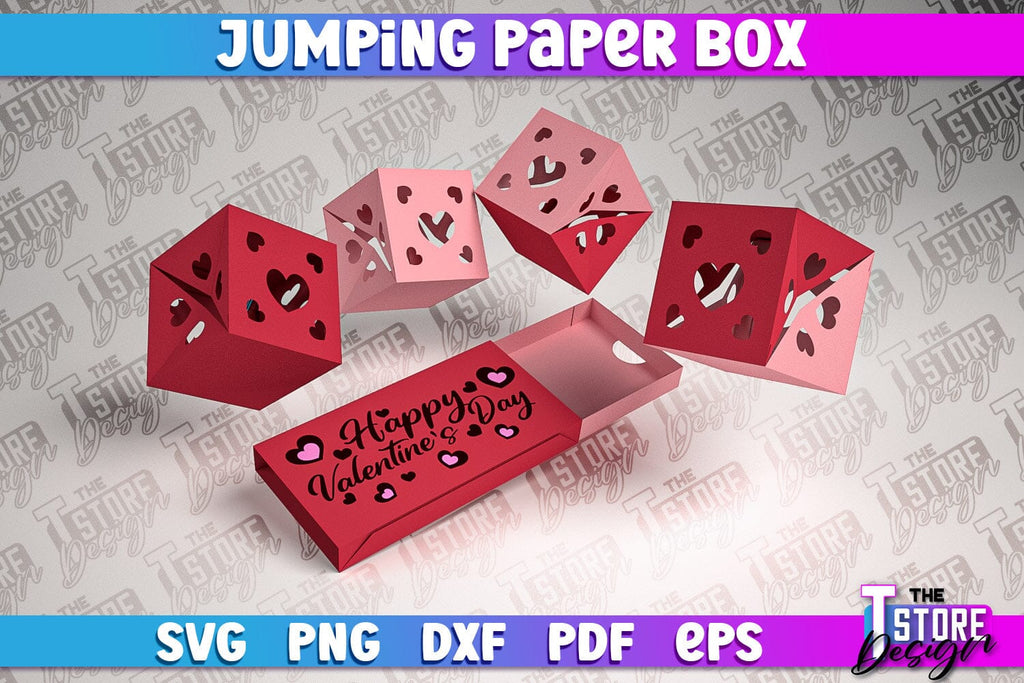 Jumping Paper Box SVG Design | Pop Up Paper Box | SVG File - So Fontsy
