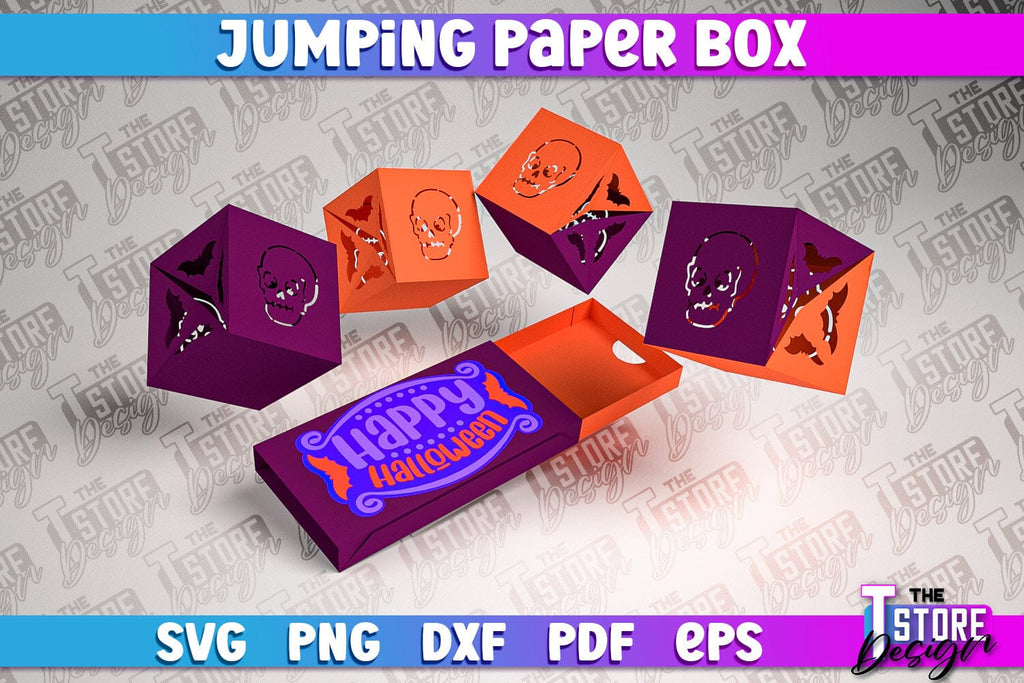 Jumping Paper Box SVG Design | Pop Up Paper Box | SVG File - So Fontsy