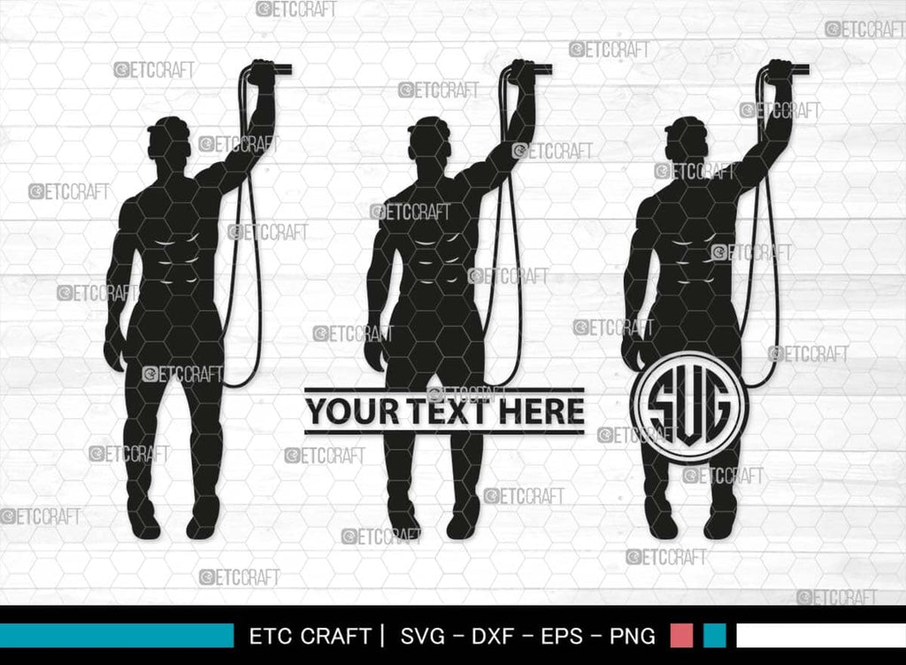 Jumping Rope Monogram, Jumping Rope Silhouette, Rope SVG, Skipping ...