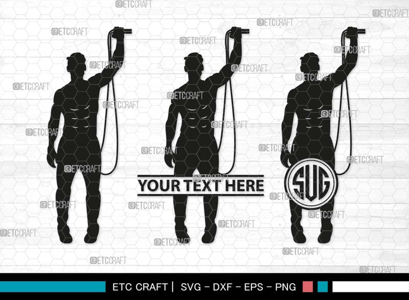 Jumping Rope Monogram, Jumping Rope Silhouette, Rope SVG, Skipping ...