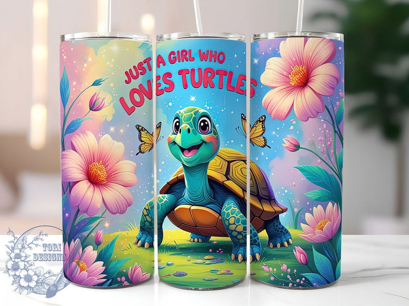 Just A Girl Who Loves Turtles Tumbler Wrap, Girl Loves Turtles Mug, Sea ...