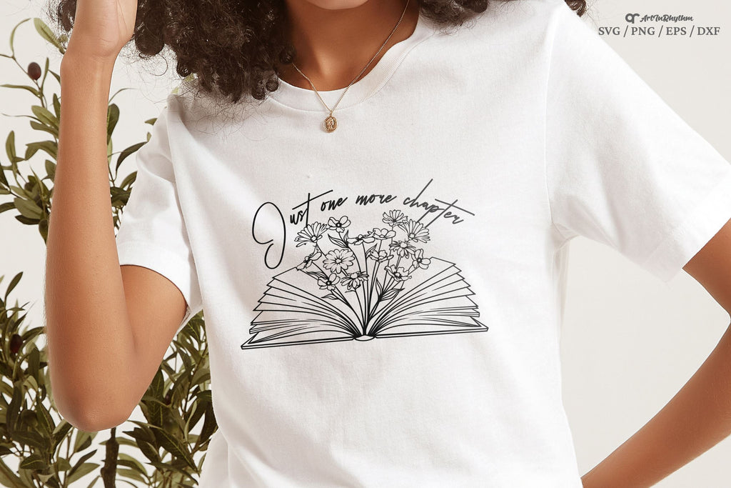 Just one more chapter Svg, Book with wildflowers Svg, Book Lover Svg ...