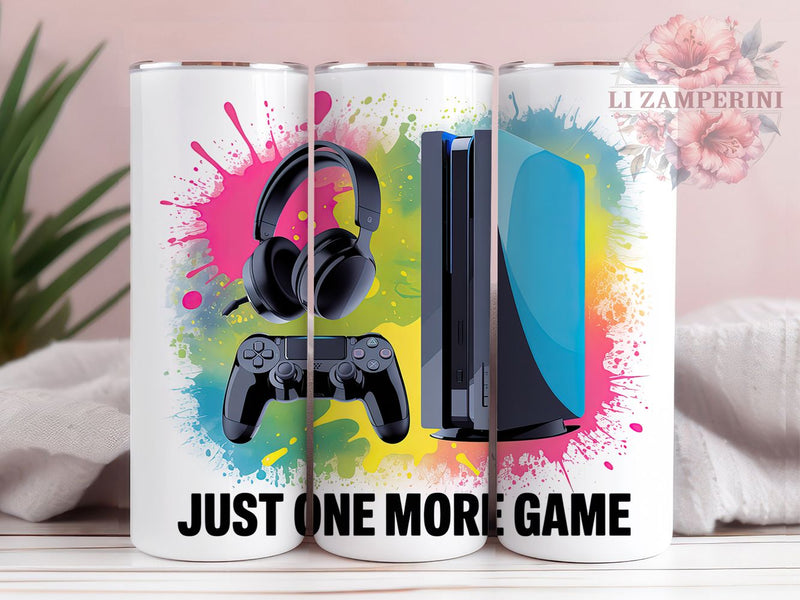 Just One More Game Gamer Tumbler, Funny Gamer Cup, 20Oz Skinny Tumbler ...