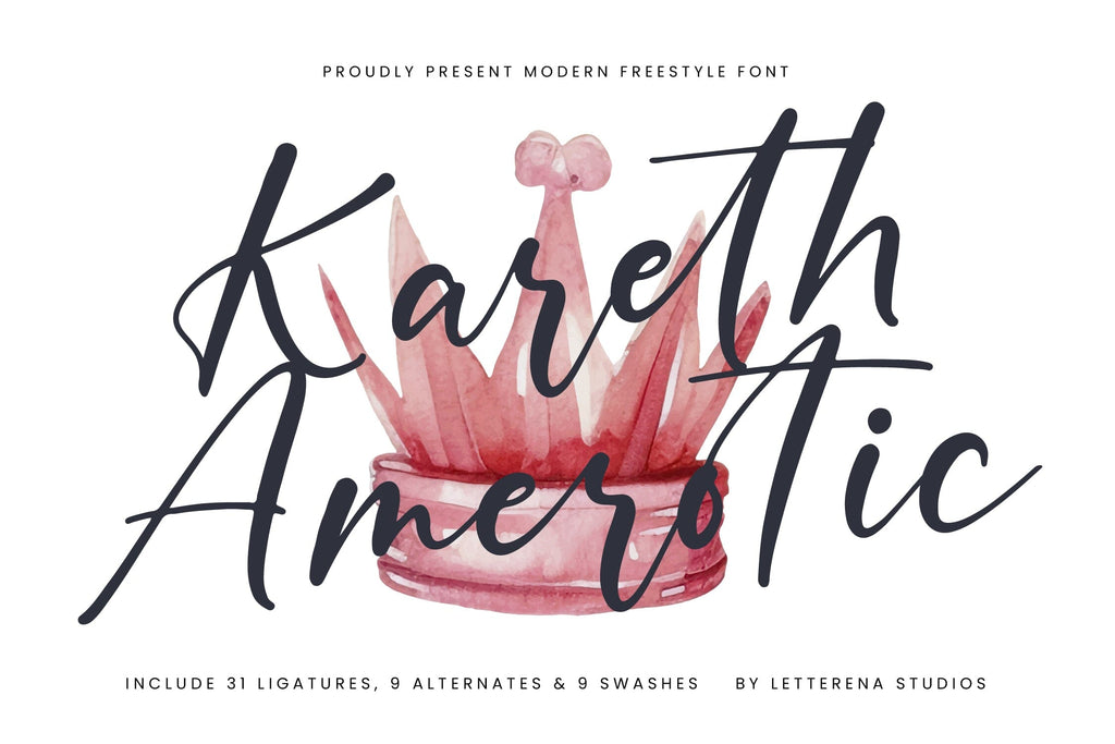 Kareth Amerotic - Modern Freestyle Font - So Fontsy