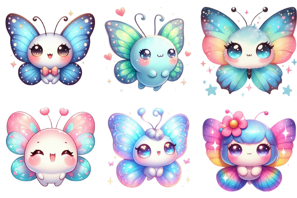 Kawaii Butterflies Clipart Butterfly Png - So Fontsy