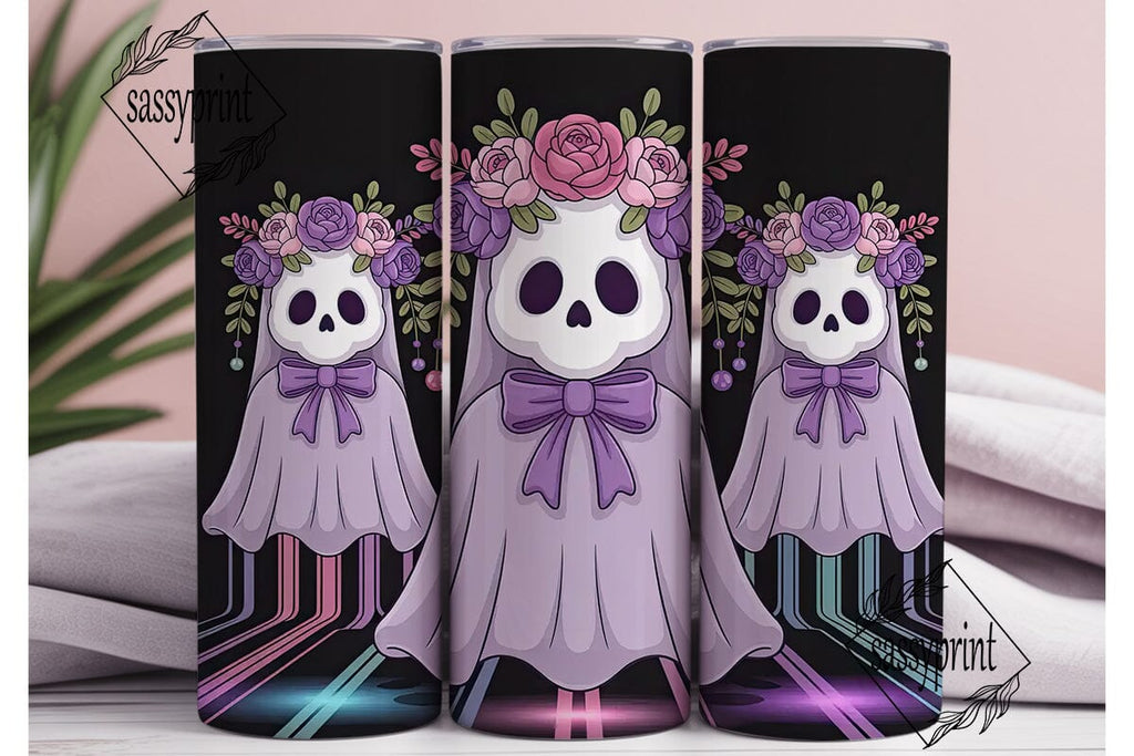 Kawaii Ghost Trio 20oz Tumbler Wrap - So Fontsy