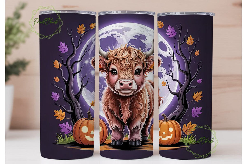 Kawaii Halloween Cow 20oz Tumbler Wrap - So Fontsy