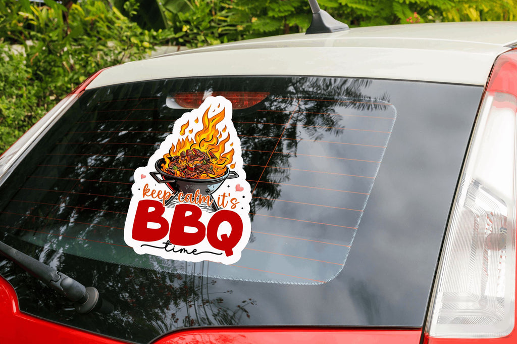 Keep calm its bbq Sticker Design - So Fontsy