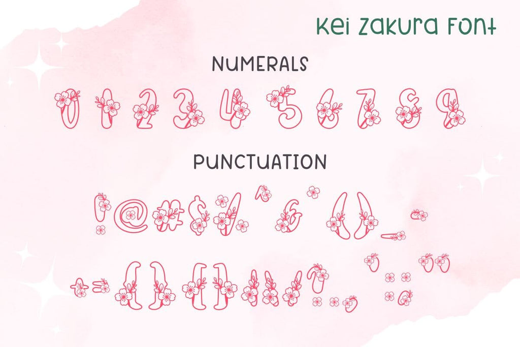 Kei Zakura - Decorative Font - So Fontsy