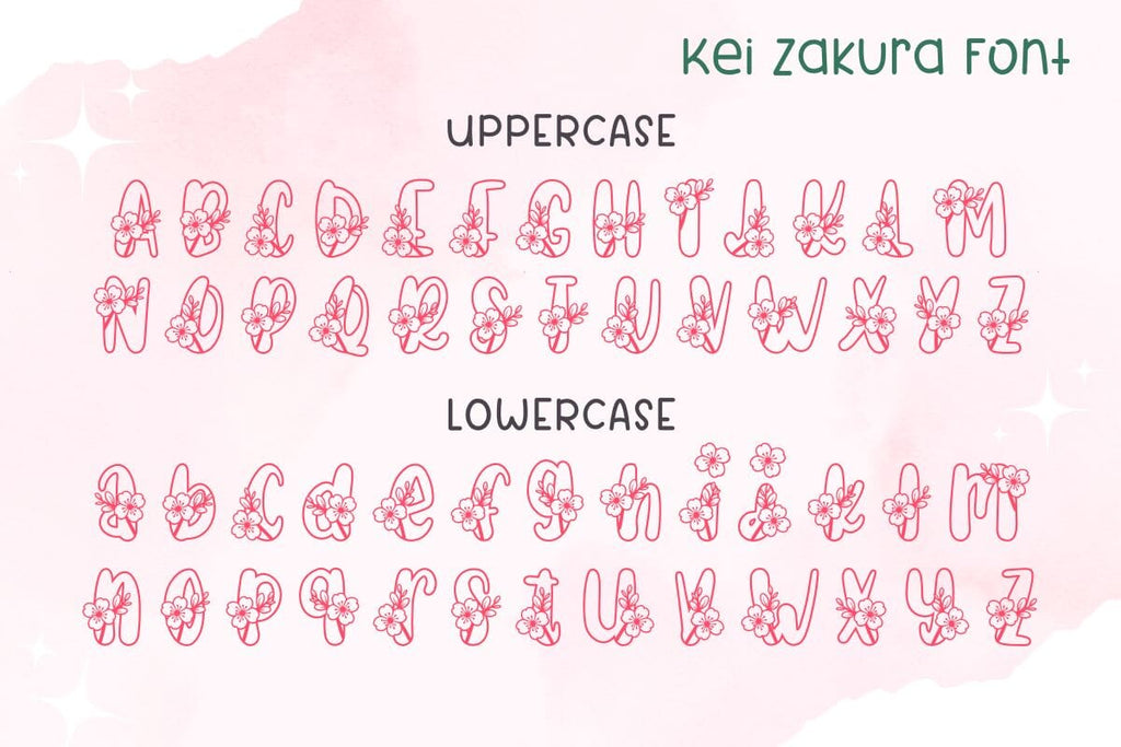 Kei Zakura - Decorative Font - So Fontsy
