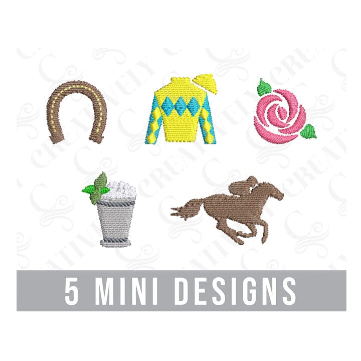 Kentucky Derby Horse Race Mini Embroidery Design Bundle - So Fontsy