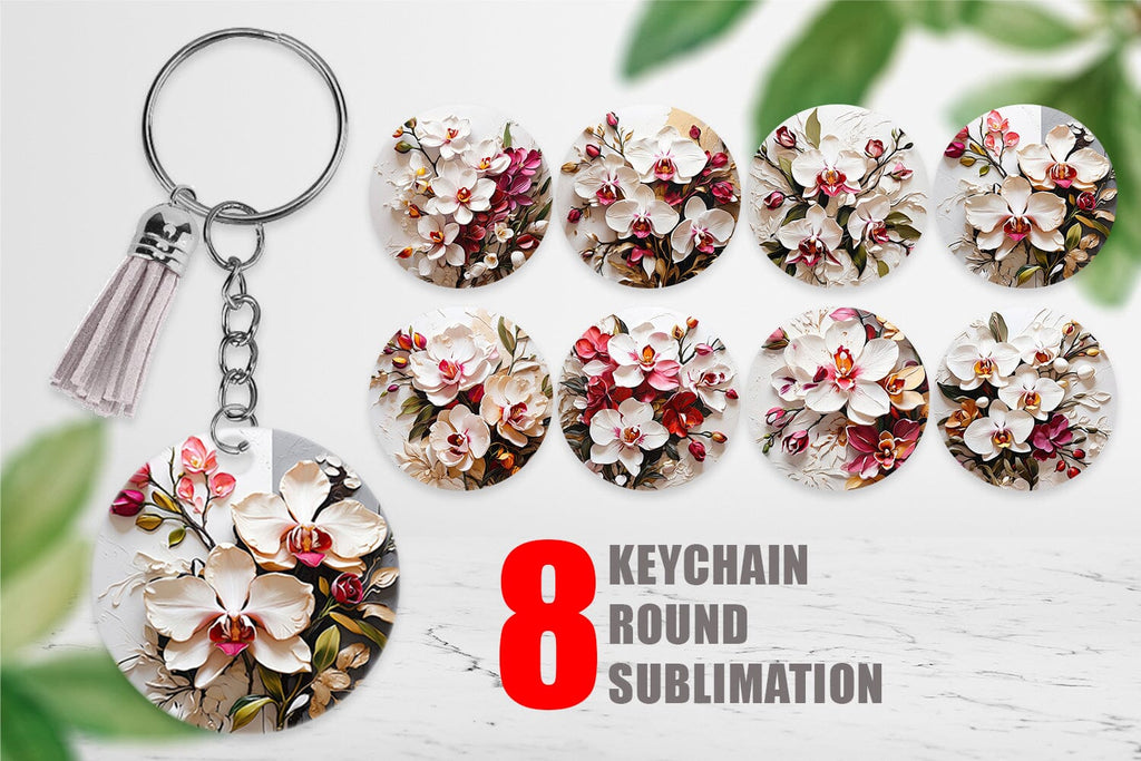Keychain 3D Orchid Flower - So Fontsy