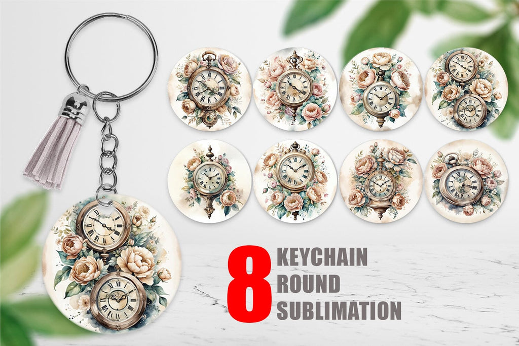 Keychain Antique Clock - So Fontsy