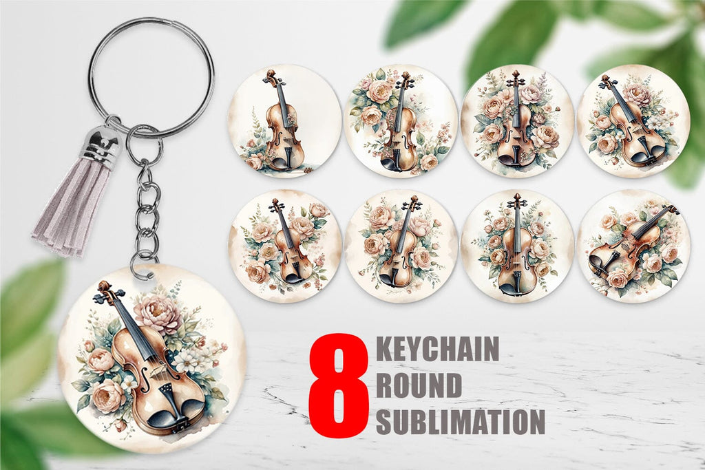 Keychain Antique Violin - So Fontsy