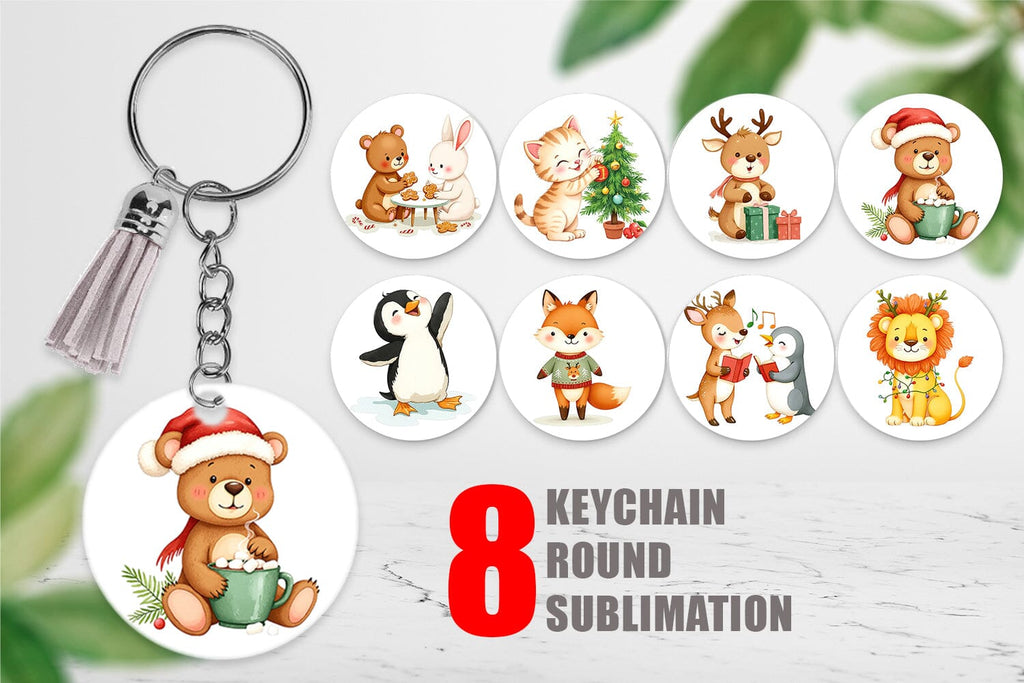 Keychain Baby Christmas Animals - So Fontsy
