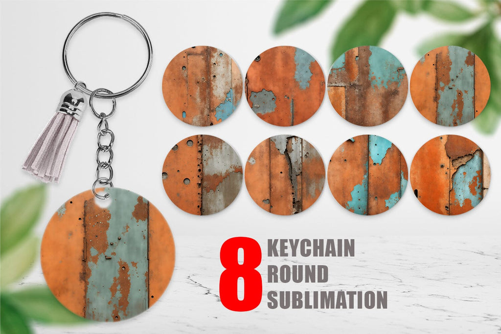 Keychain Corroded Metal Rust - So Fontsy