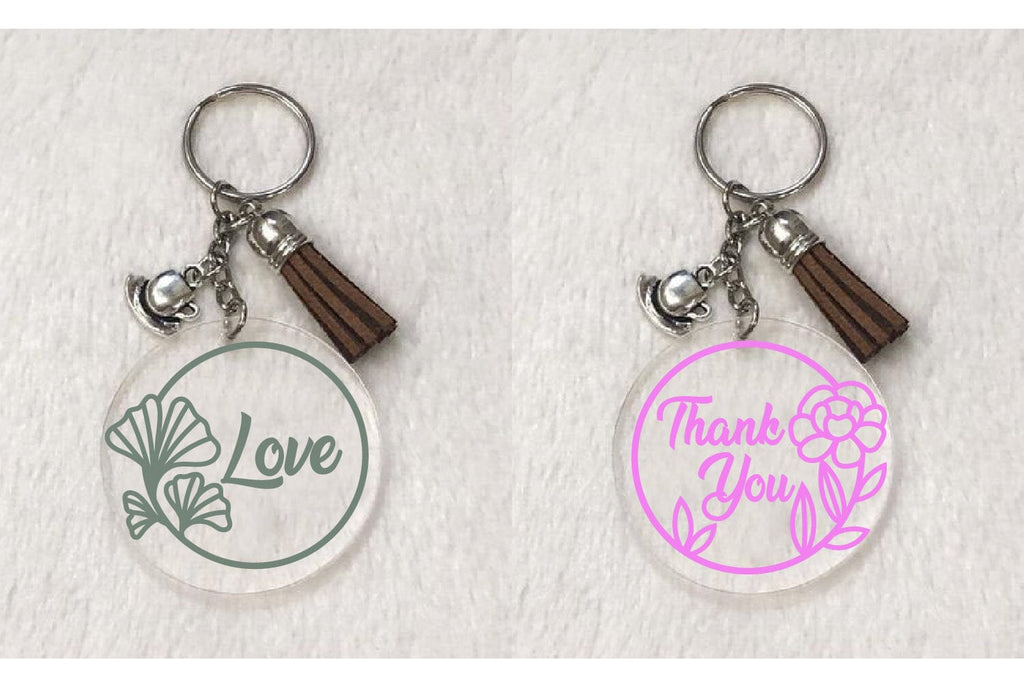 Keychain Flower frame svg, dxf, eps, png - So Fontsy