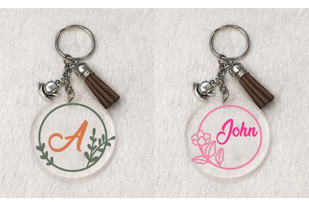 Keychain Flower frame svg, dxf, eps, png - So Fontsy