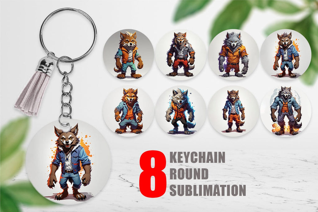 Keychain Halloween Werewolf - So Fontsy