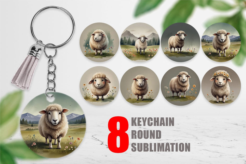 Keychain Illustration Sheep - So Fontsy