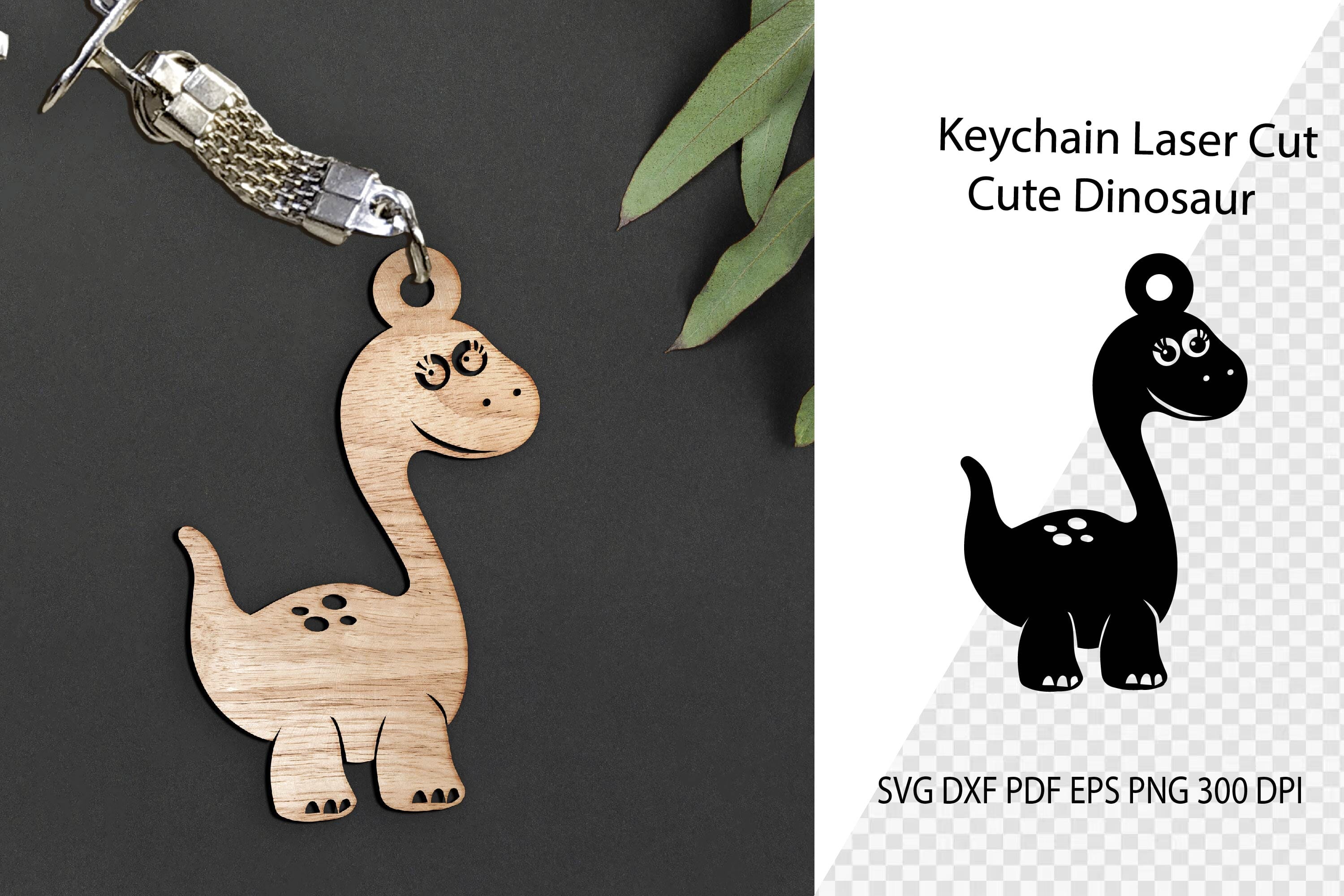 Keychain Laser Cut File. Dinosaur Laser Cut. Dinosaur SVG. - So Fontsy