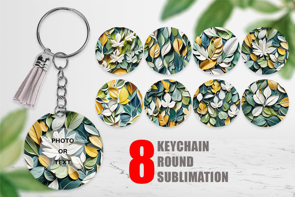 Keychain Leaves Pattern - So Fontsy