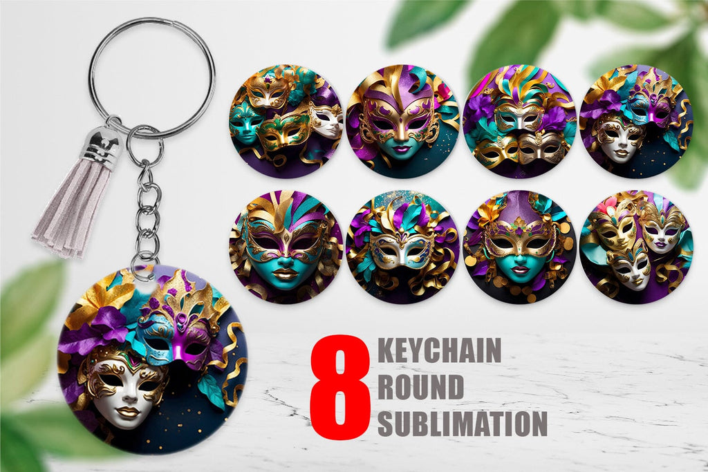 Keychain Mardi Gras Masks - So Fontsy