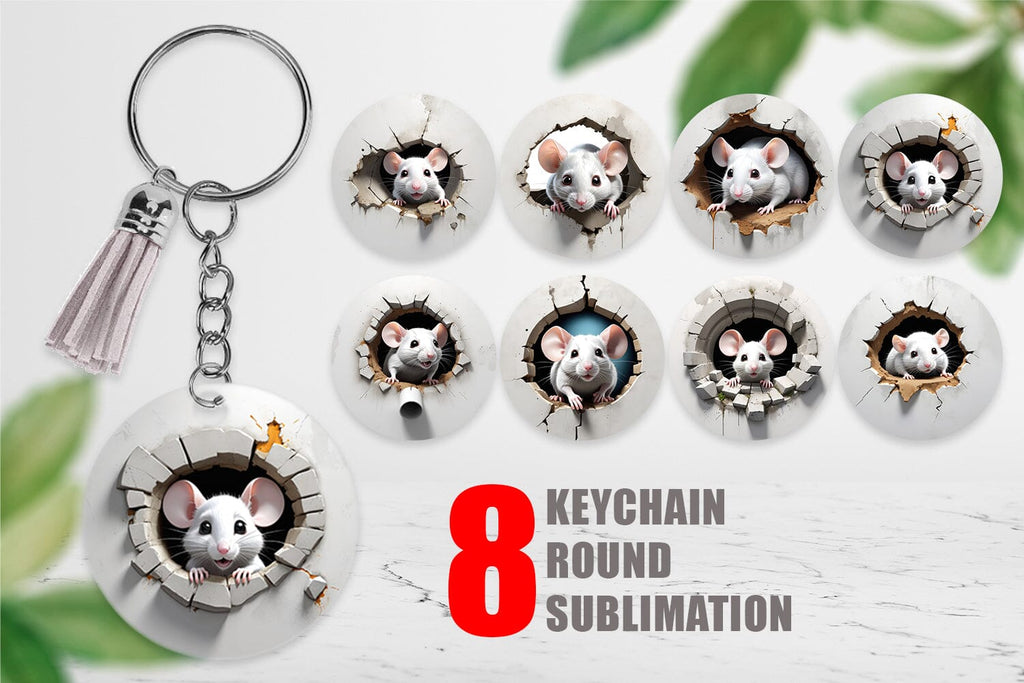 Keychain Mouse in Wall - So Fontsy