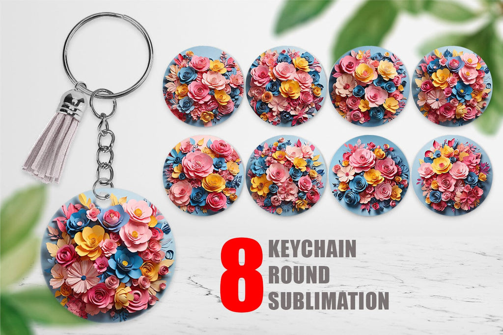 Keychain Paper Flower Bouquet - So Fontsy