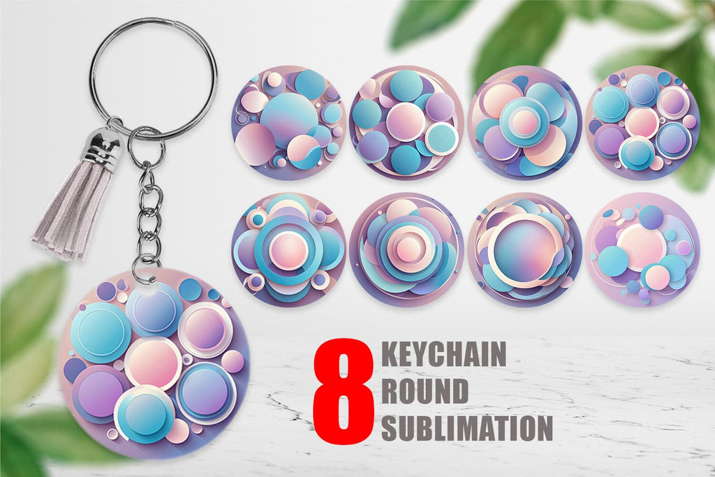 Keychain Pastel Organic Shapes - So Fontsy