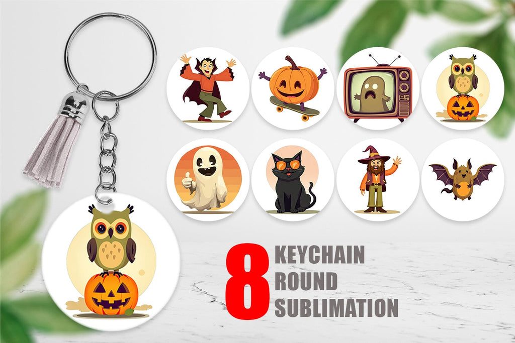 Keychain Retro Boo Bash - So Fontsy