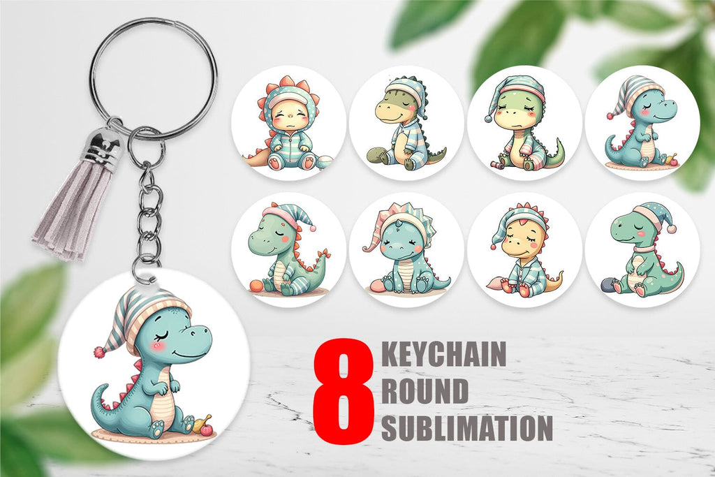 Keychain Sleepy Dinosaur - So Fontsy