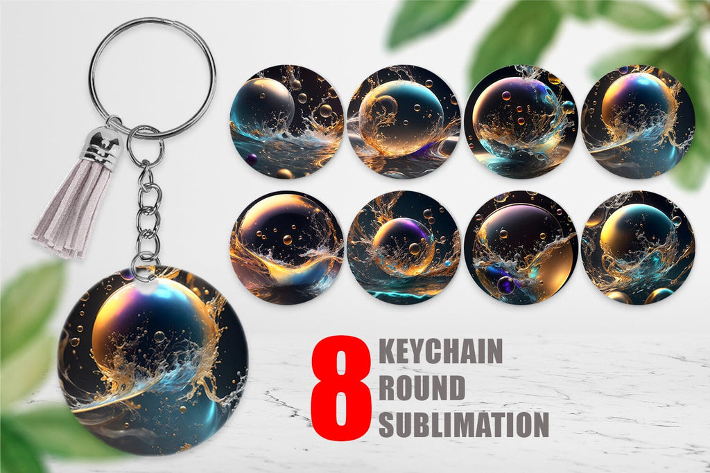 Keychain Splashing Bubbles - So Fontsy