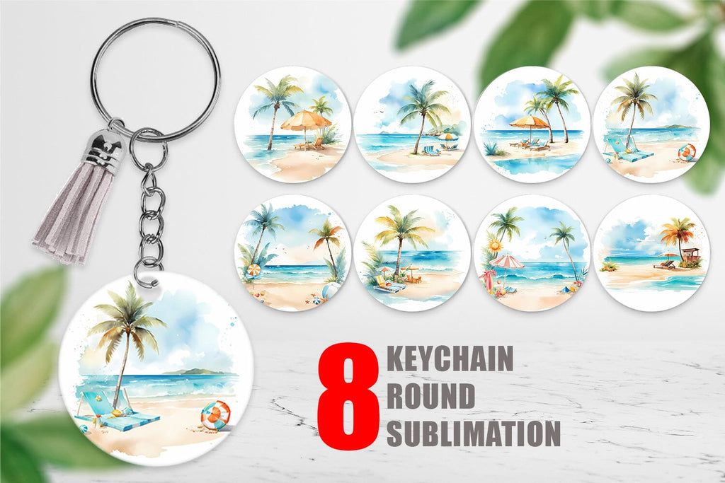 Keychain Summer Beach Vacation - So Fontsy