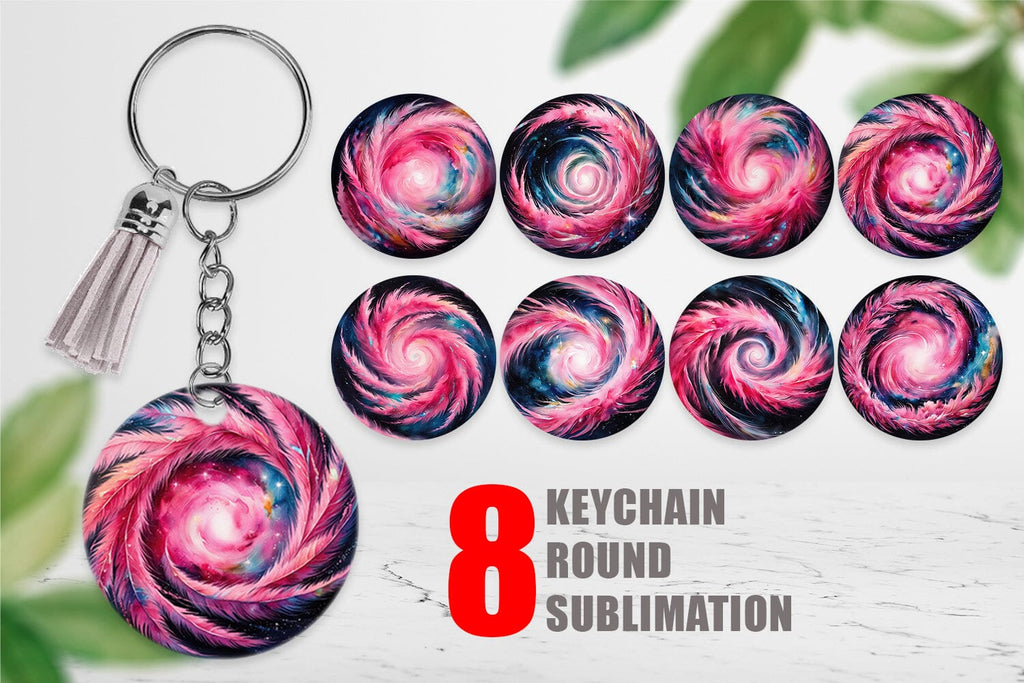 Keychain Swirl Pink Galaxy - So Fontsy