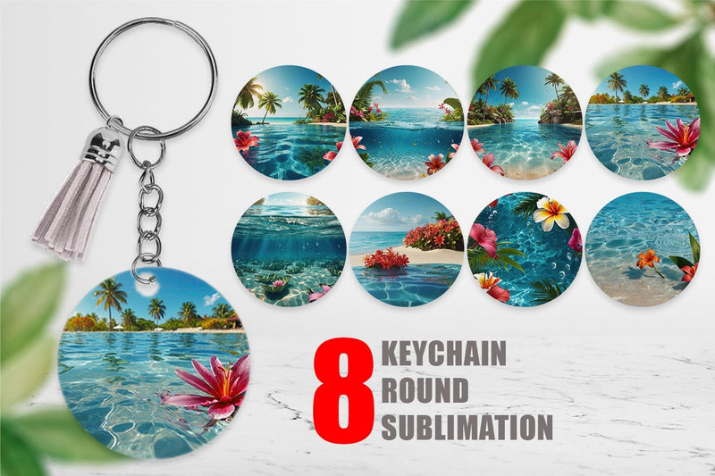 Keychain Tropical Beach - So Fontsy