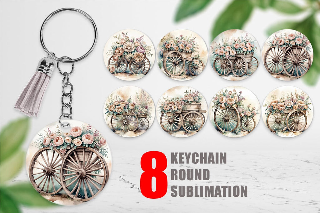 Keychain Wagon Wheels - So Fontsy