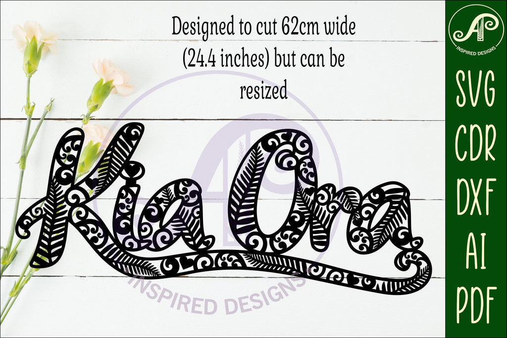 Kia Ora wall sign svg laser cut - So Fontsy